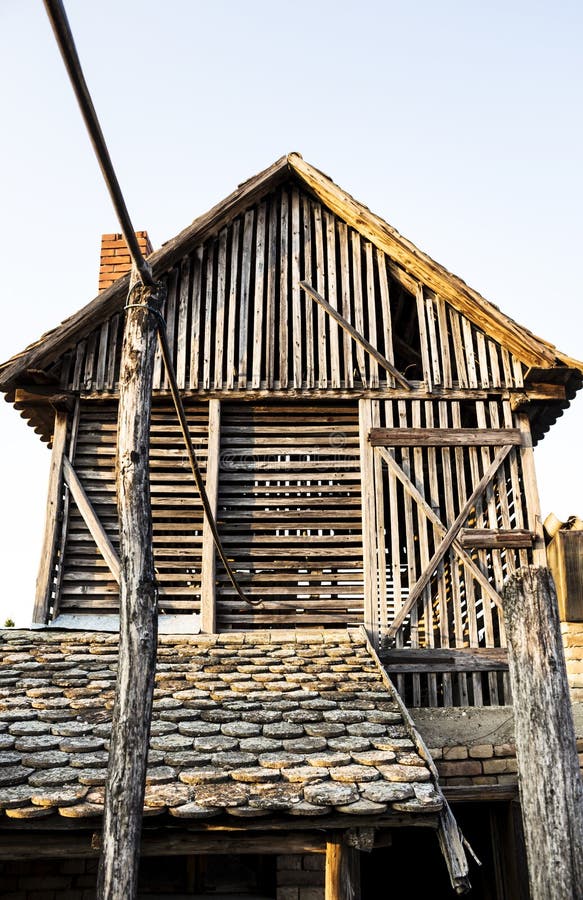 Old wooden barn stock photo. Image of field, roof, farm - 78405496