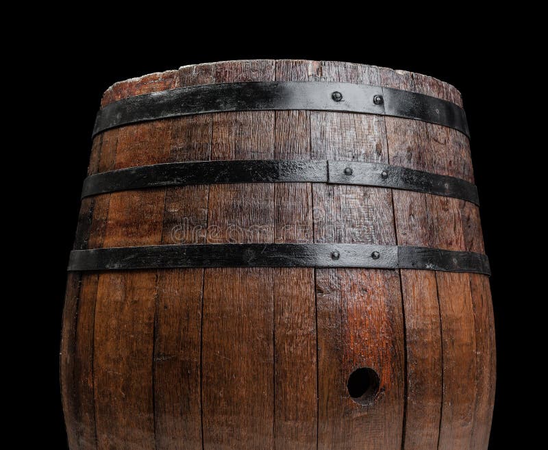 Old Wooden Barrel on a Dark Background Stock Image - Image of retro ...