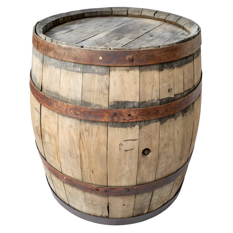Old Wooden Barrel Isolated on White Background Stock Illustration ...