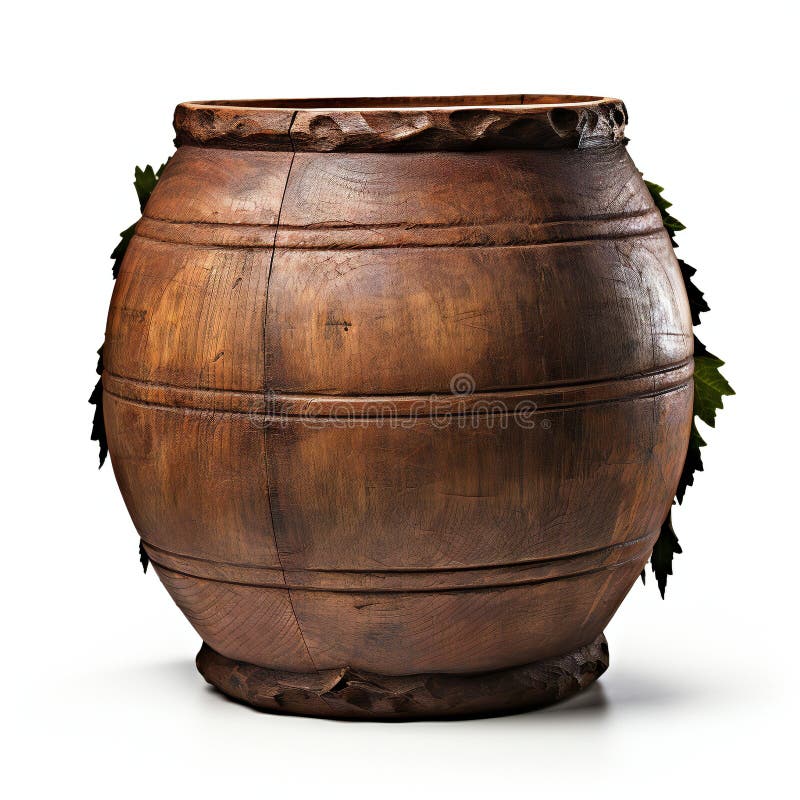 Old Wooden Barrel Isolated on White Background Stock Illustration ...