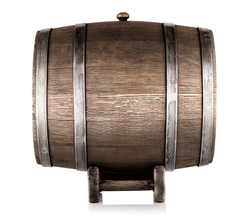 Old wooden barrel on stand stock image. Image of storage - 56596161