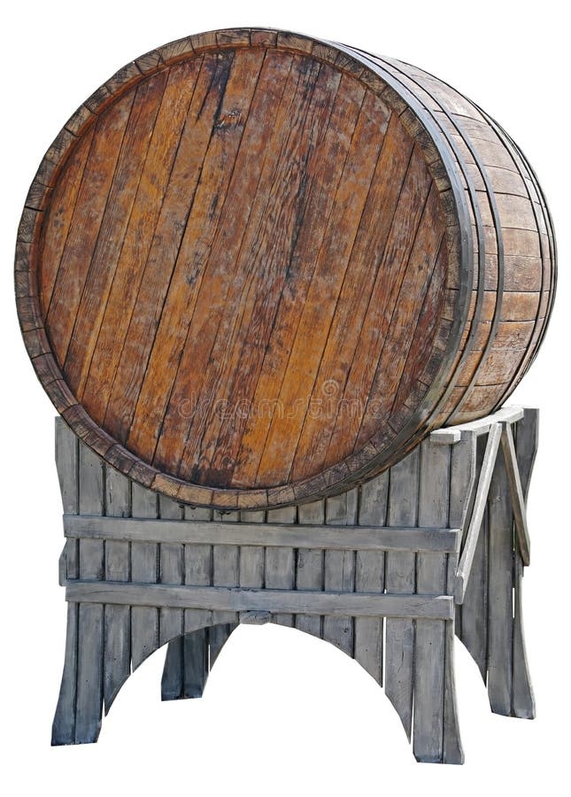 Old wooden barrel on white stock image. Image of barrel - 184786475