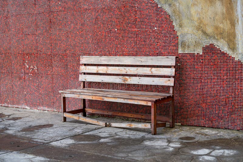 An Old Wooden Bench in an Old Neighborhood Outdoors Stock Image - Image ...