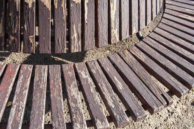 Plot of an Old Wooden Bench in a Public Park Stock Image - Image of ...