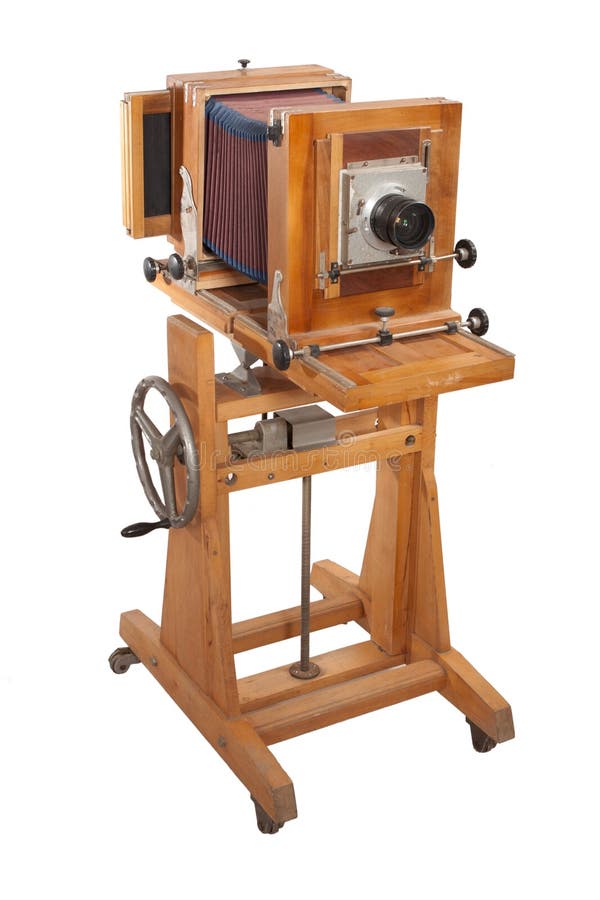 Old Wooden Big Format Camera Stock Image - Image of aperture ...