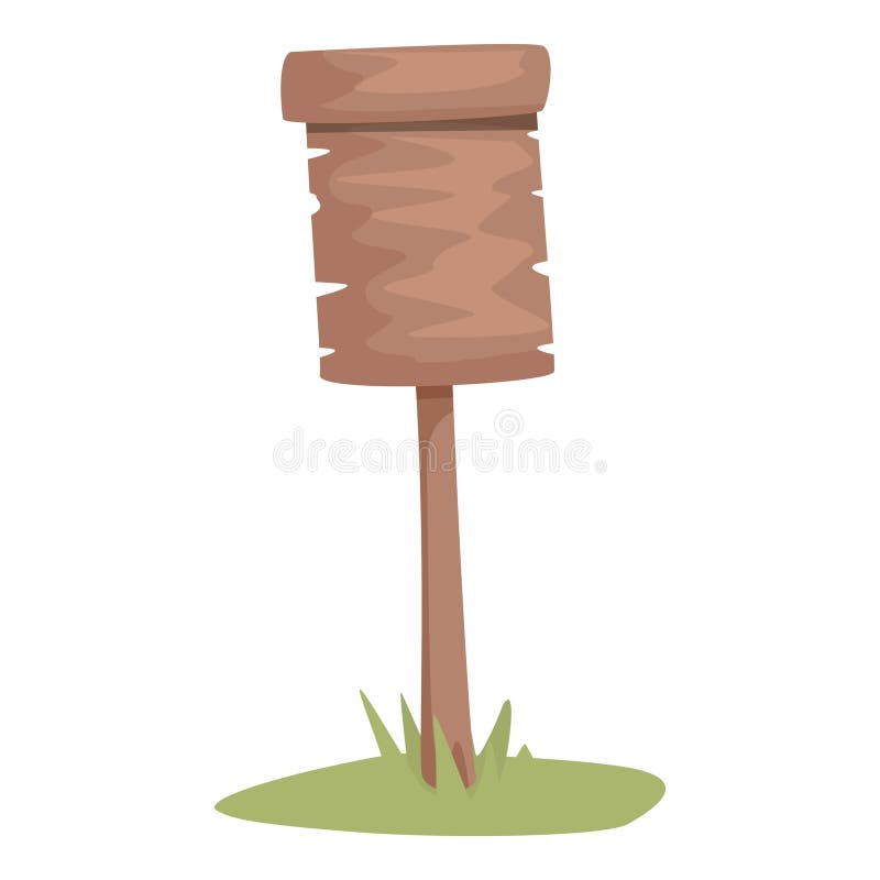 Old Wooden Blank Sign Standing on Grass Patch Stock Illustration ...