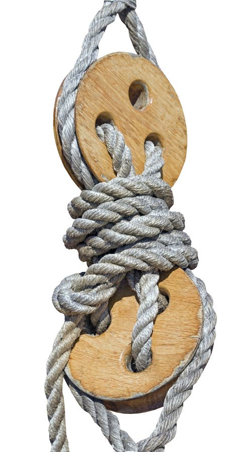 Old wooden block with rope stock image. Image of boat - 21040795