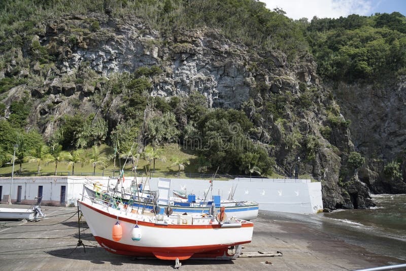 Old Wooden Boat on the Azores Islands Stock Photo - Image of nature ...