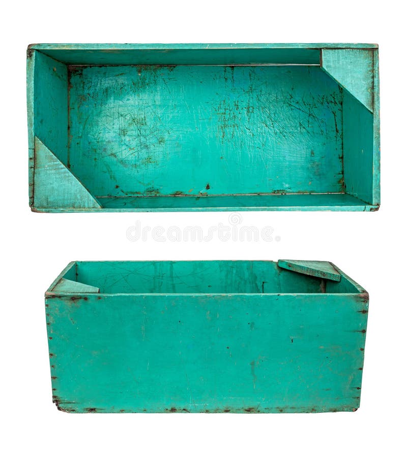 Old wooden box over white stock photo. Image of antic - 176304584