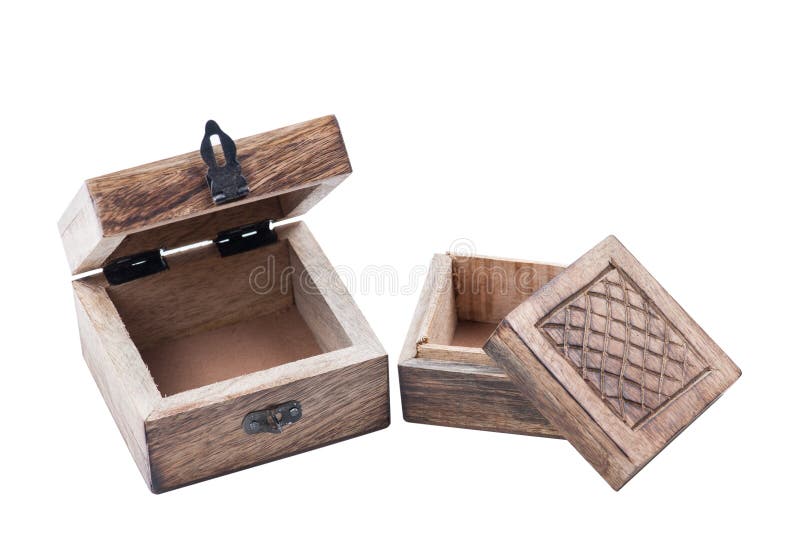 Old Wooden Boxes, Half Open Stock Photo - Image of empty, security ...