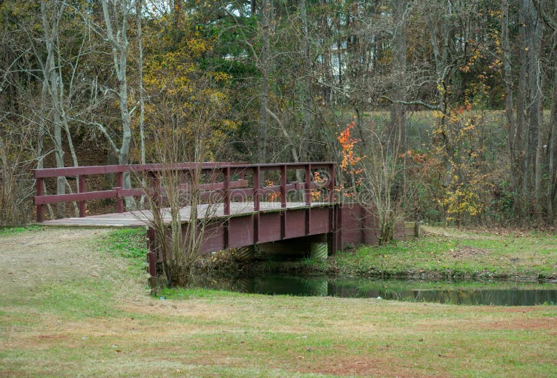 Old Wooden Bridge Going Over the Water Stock Image - Image of nature ...