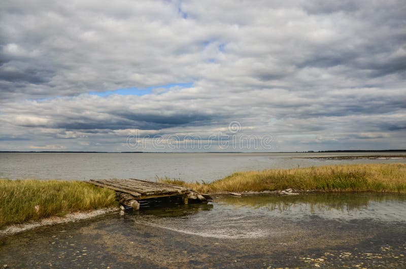 The Old Wooden Bridge at the Lake Stock Image - Image of outdoor, ocean ...