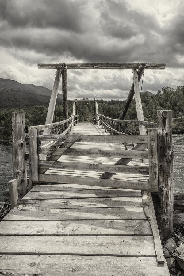 Old wooden bridge stock image. Image of north, barrier - 64191553