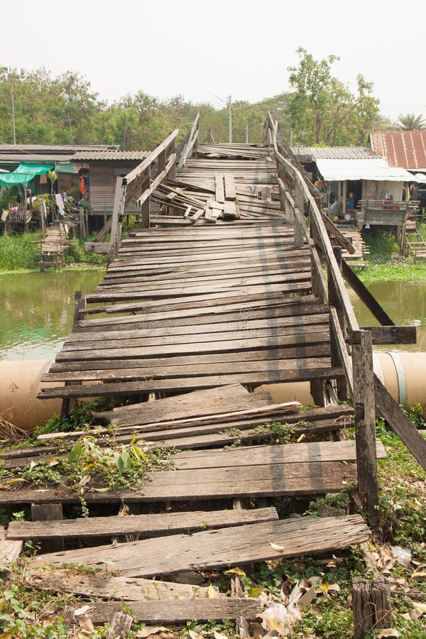 Old wooden bridge stock image. Image of plank, risk, asia - 67592559
