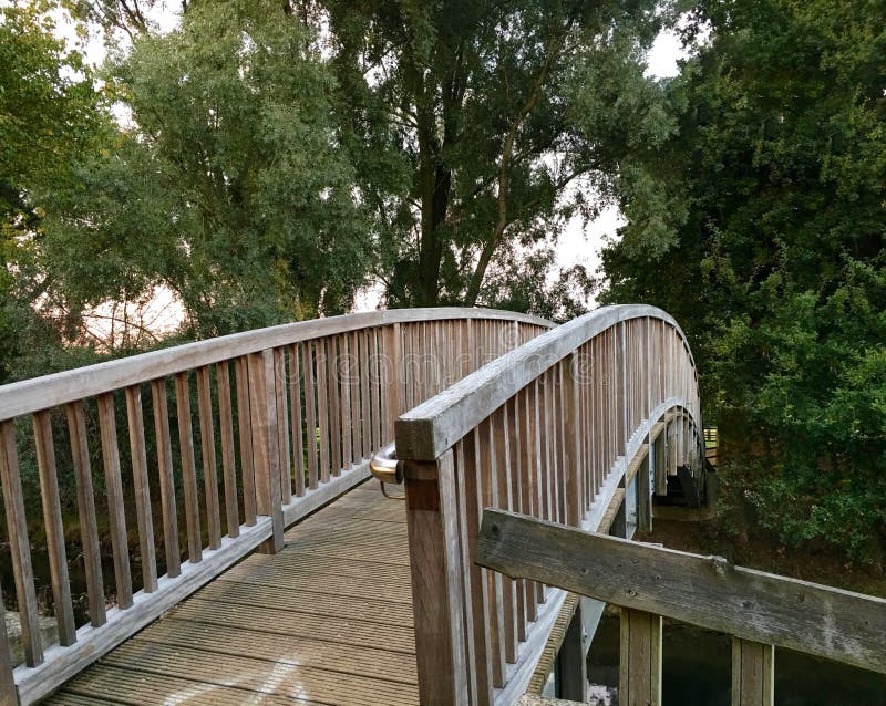 Old Wooden Bridge Over a Small River Stock Image - Image of object ...