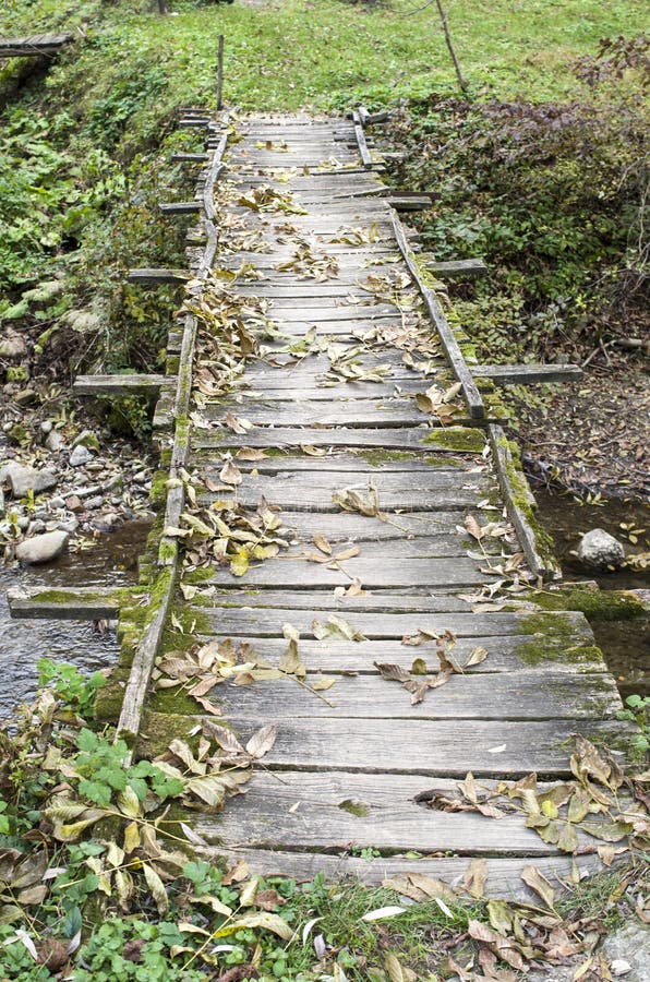 Old Wooden Bridge without Railings Stock Photo - Image of footpath ...