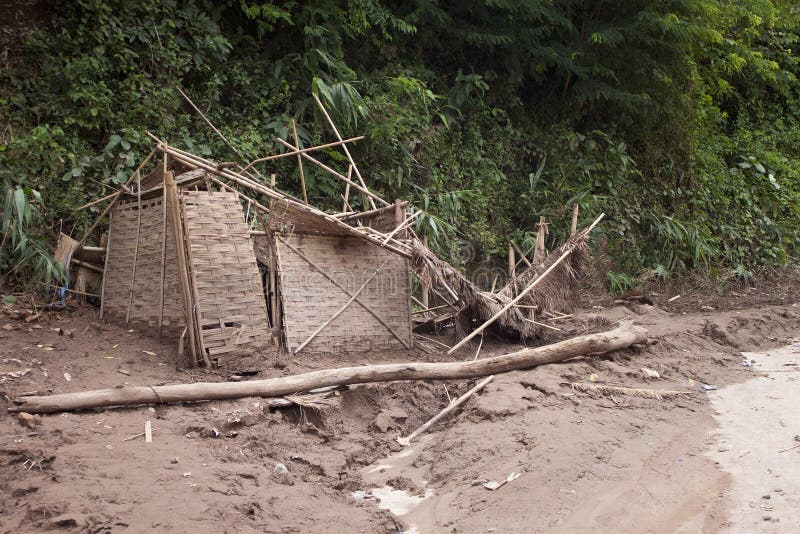 Old wooden broken hut stock photo. Image of empty, asian - 31613770
