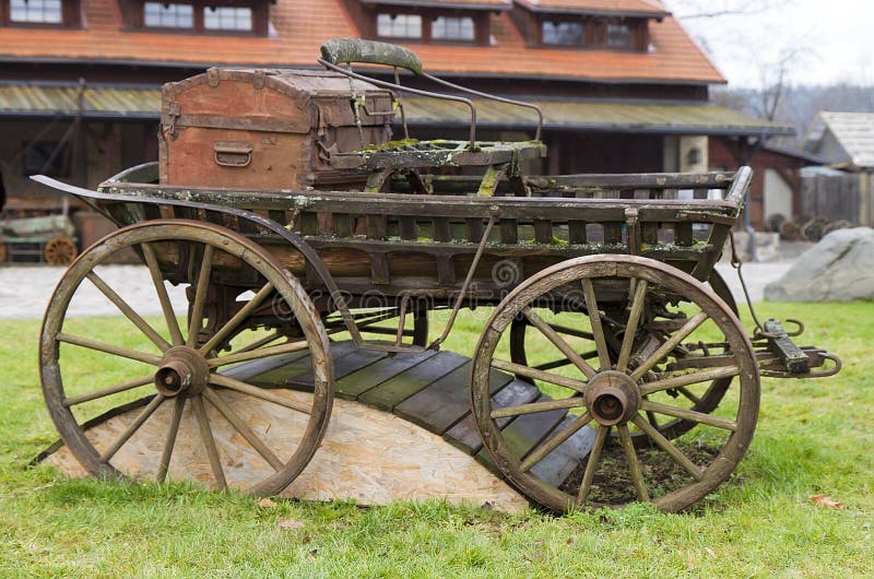 Old wooden cart stock image. Image of wagon, historic - 40032843