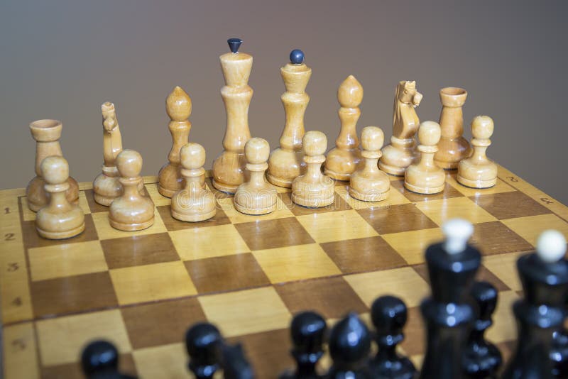 Old wooden chess set stock photo. Image of move, group - 216673834