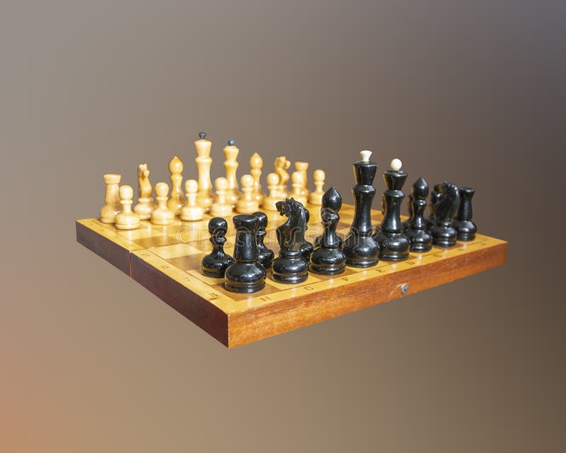 Old wooden chess set stock image. Image of battle, corporate - 216909113
