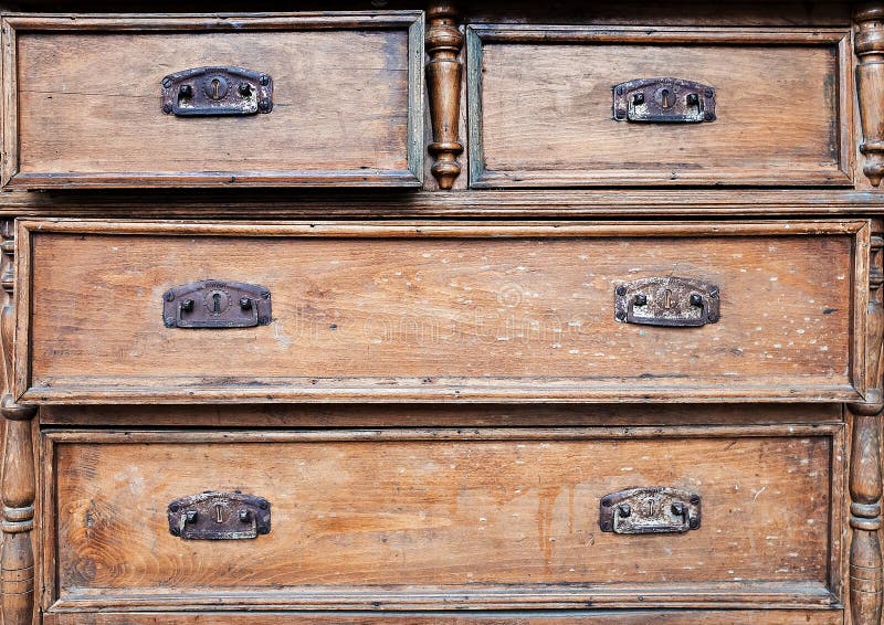 Old Wooden Chest of Drawers Stock Image - Image of classic, elegant ...