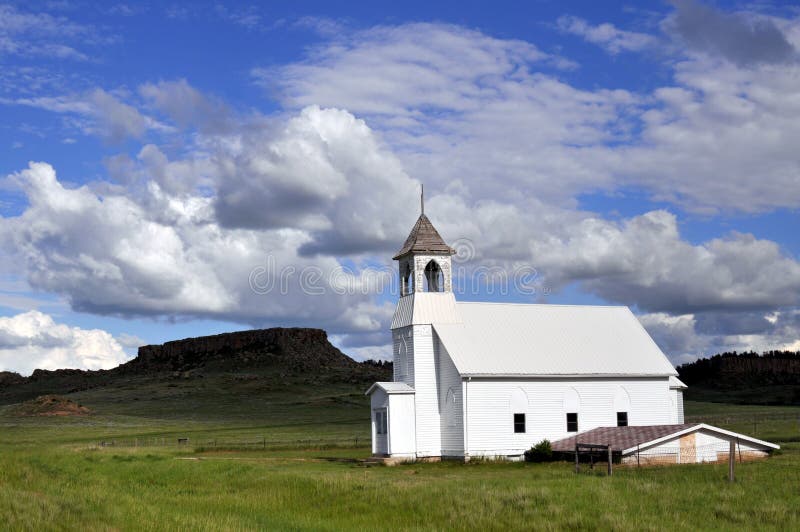 An Old Boarded Up Church and a New Radio Tower Stock Image - Image of ...