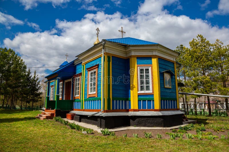 Old Wooden Church on a Spring Day Editorial Stock Image - Image of ...