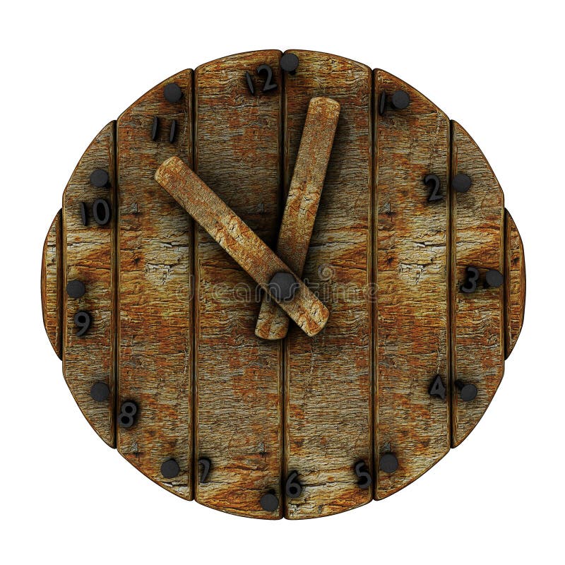 Old wooden clock dial stock illustration. Illustration of grungy - 25089447
