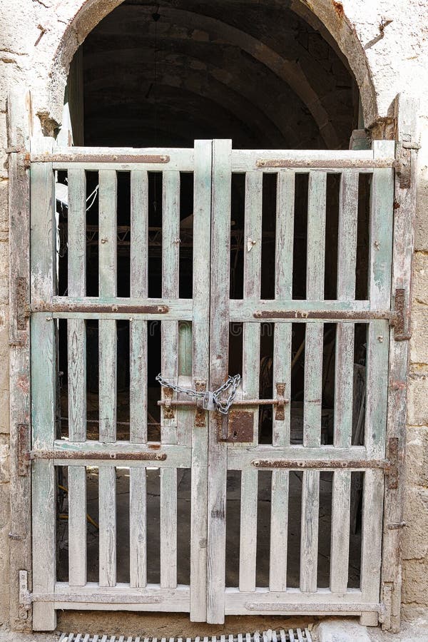 Old wooden closed gate stock image. Image of dirty, arch - 90728583
