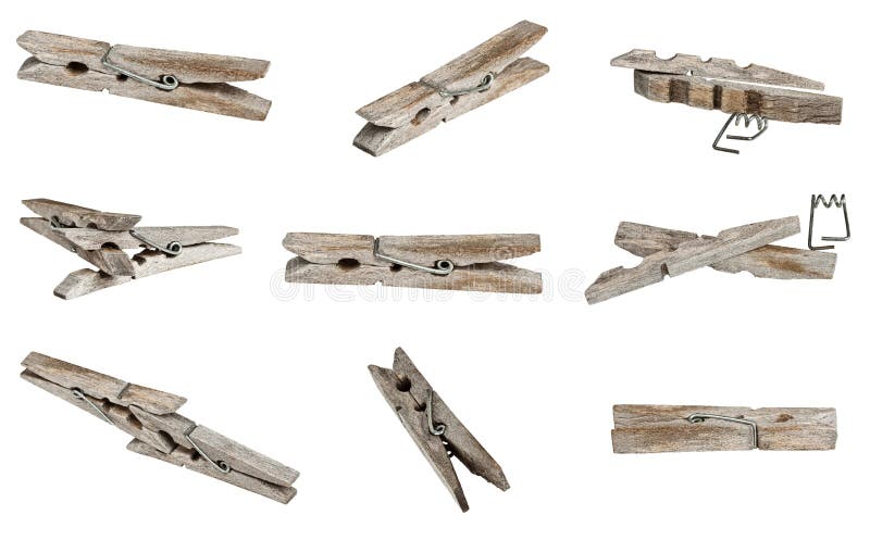 Old wooden clothes clip stock photo. Image of detail - 35264314