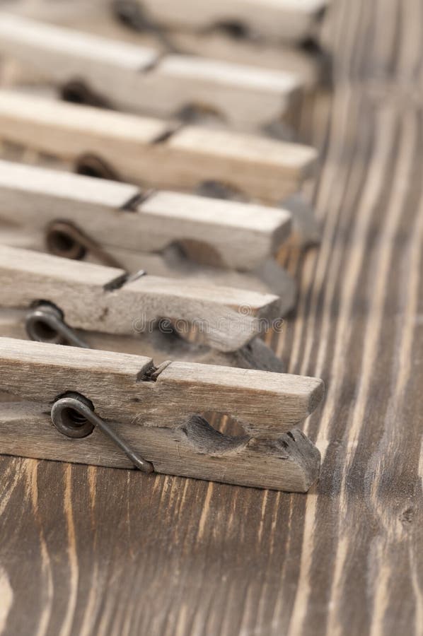 Old wooden clothes pins stock photo. Image of macro, clothes - 55554520