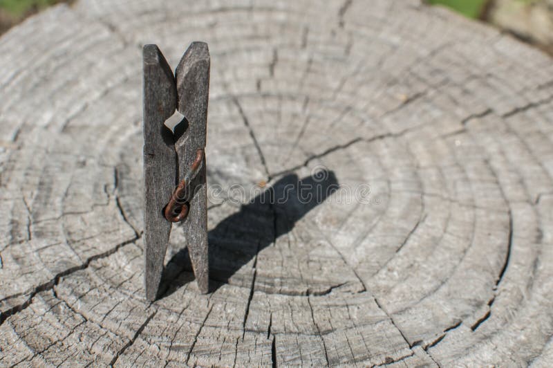 Old wooden clothing peg stock photo. Image of clamp - 170755888