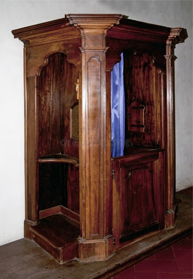 Confessional box stock image. Image of catholicism, medieval - 13042953
