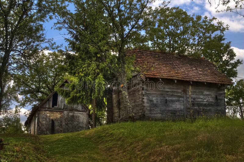 Old wooden cottage stock image. Image of farmhouse, scene - 96439773