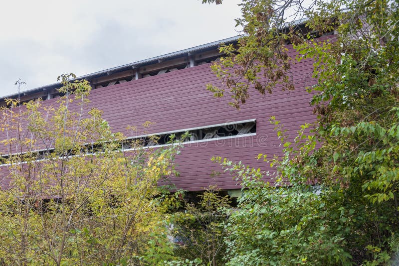 Old Wooden Covered Bridge Called Pont Perrault. at Warwick. Quebec ...