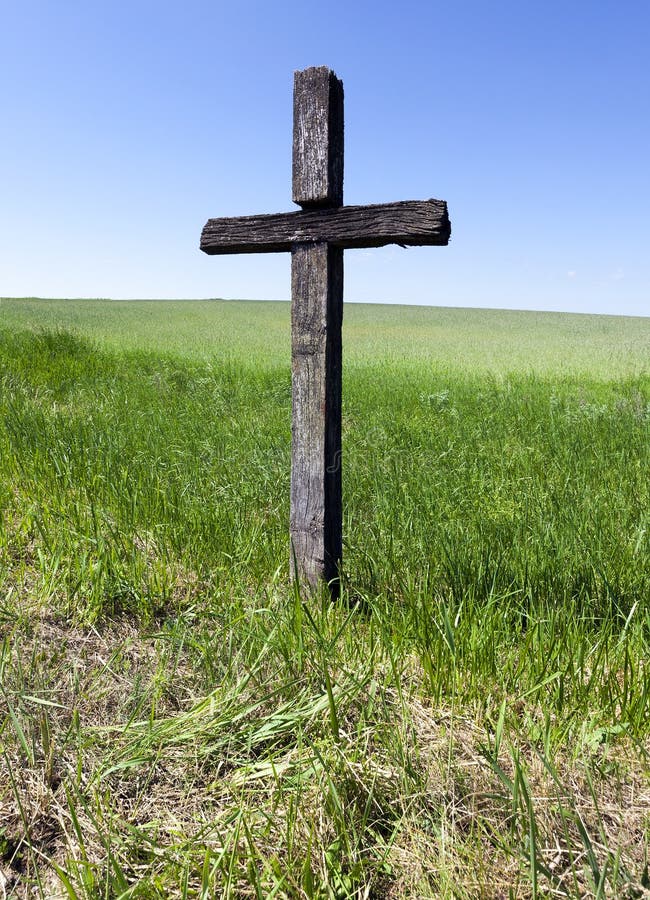 Old wooden cross stock image. Image of material, outside - 101464375