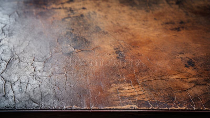 Rustic Synthetic Leather Coffee Table with Natural Grain and Vintage ...