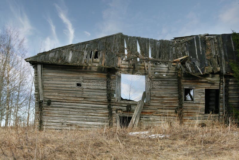 Old wooden destroyed house stock image. Image of broken - 47174255