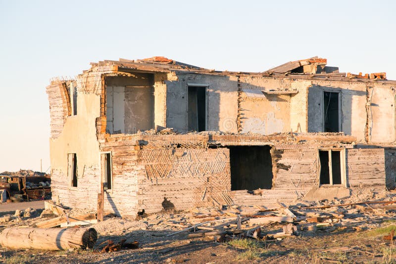 The Old Wooden Destroyed House Stock Photo - Image of house, window ...