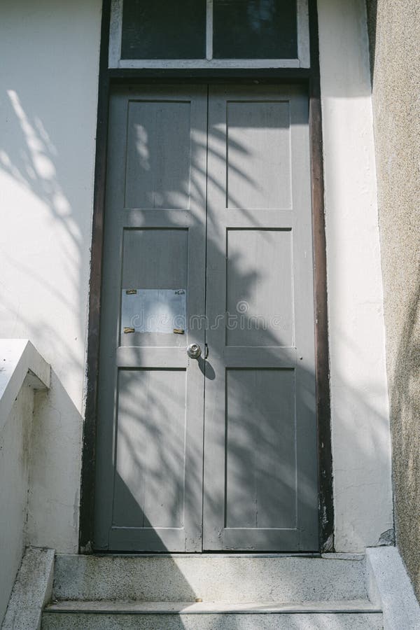 Old Wooden Door Front View and Stock Stock Image - Image of entrance ...