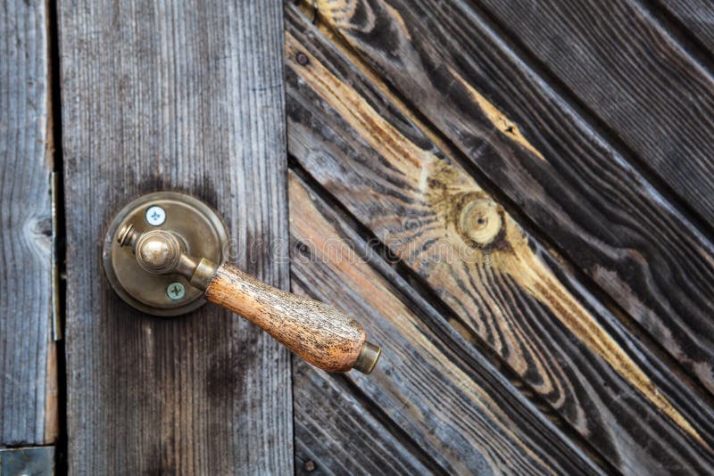 Old wooden door handle stock image. Image of shape, safety - 30486855