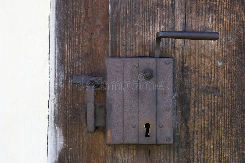 Old wooden door lock stock image. Image of culture, simplicity - 72858989