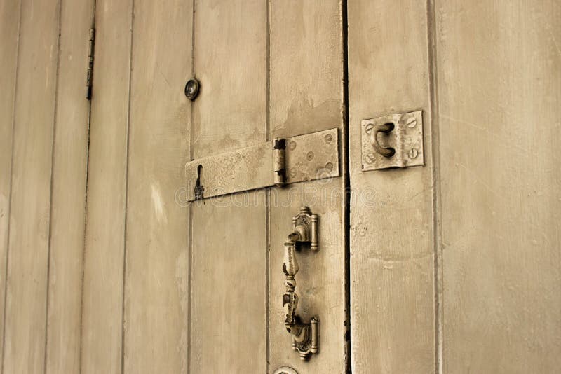 Old wooden door stock photo. Image of hole, design, iron - 59253776