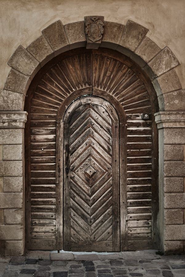 Old Wooden Door from Plank, Vintage Style, Retro Elements Stock Image ...