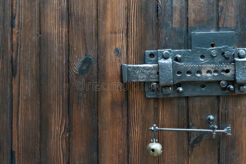 Old Wooden Doors. a Big Old Iron Lock Stock Photo - Image of iron, aged ...