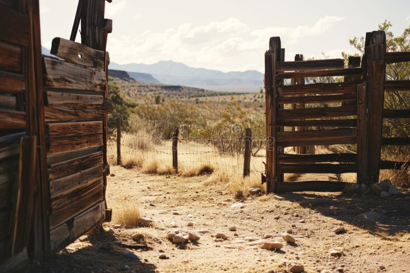 Gate on Desert stock photo. Image of palm, building, evening - 77991672