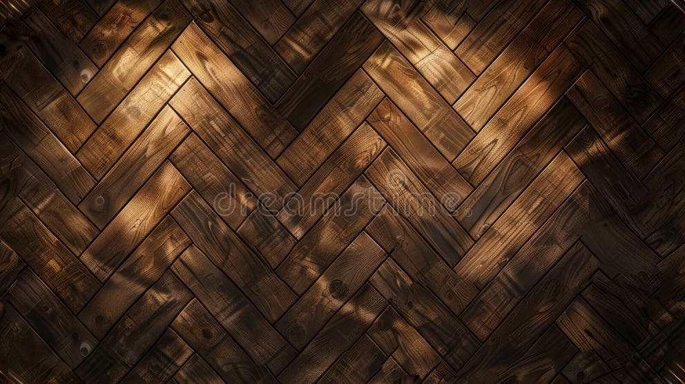 Old Wooden Floorboards Arranged in a Fishbone Pattern from a Top-down ...
