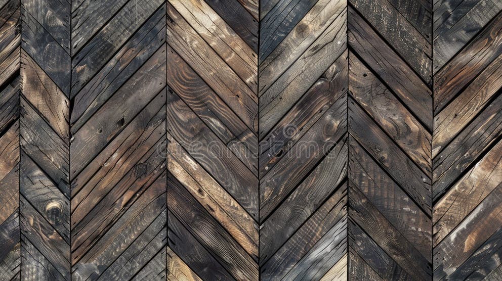 Old Wooden Floorboards Arranged in a Fishbone Pattern from a Top-down ...