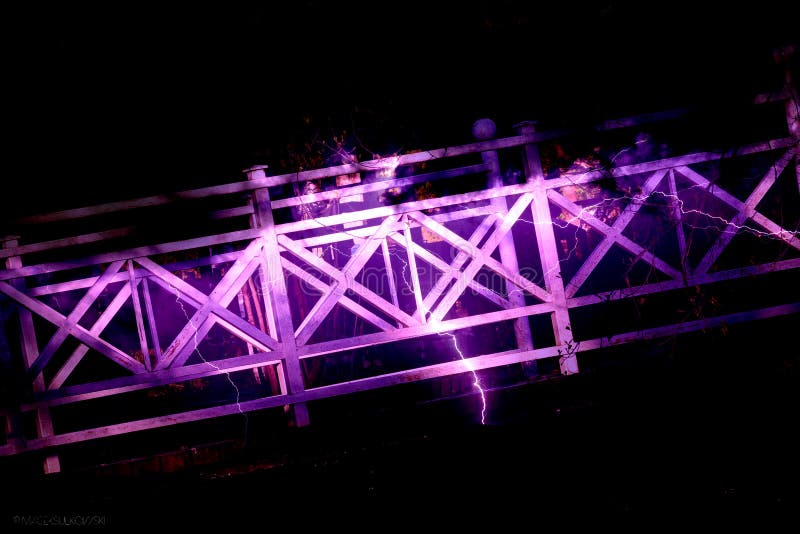 Old Wooden Footbridge Over a River in the Park Abstract Stock Image ...