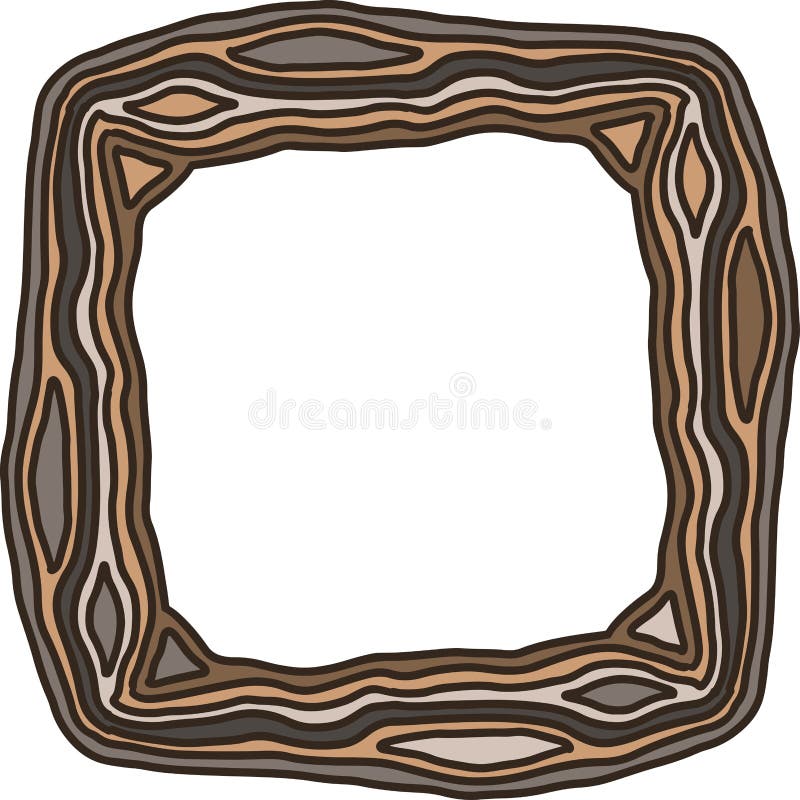 Old Wooden Frame Sketch. Vector Illustration. Stock Vector ...